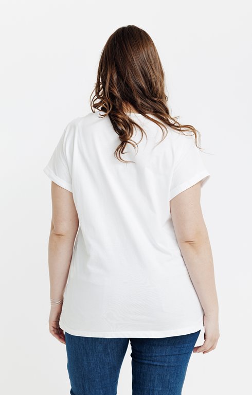 Tee-shirt bi-matière avec jacquard en 3D - 45,95€ - BLANC - Toscane