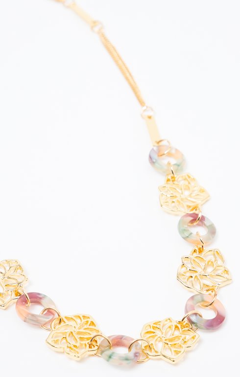 Ras de cou multicolore avec fleurs - 6,38€ - MULTICOLORE - Toscane